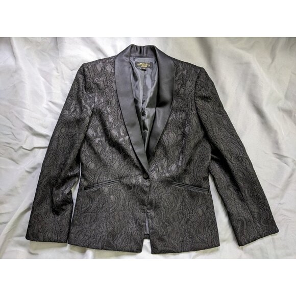 Tahari | Jackets & Coats | Tahari Arthur S Levine Blazer Black Jaquard ...